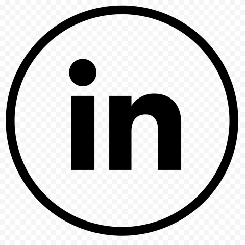 HD Black Round Outline Linkedin IN Icon Symbol PNG | Citypng