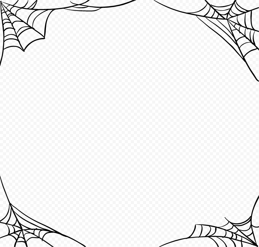HD Black Spider Web Cobwebs Square Frame PNG | Citypng