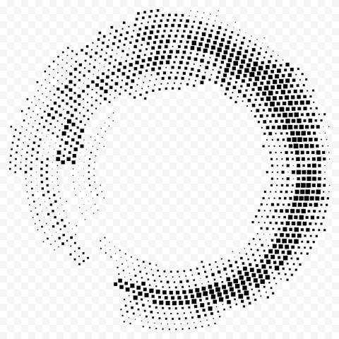 HD Black Spotted Halftone Circle Abstract PNG | Citypng