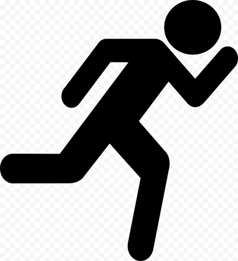 HD Black Stickman Silhouette Running PNG | Citypng