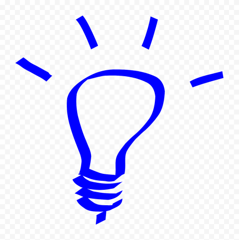 HD Blue Bulb Idea Clipart Icon PNG | Citypng