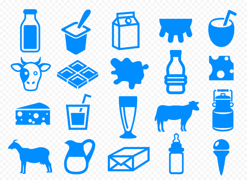 HD Blue Collection Of Milk Icons PNG | Citypng