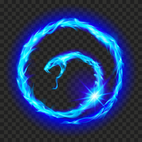 HD Blue Glowing Light Circle Snake PNG | Citypng