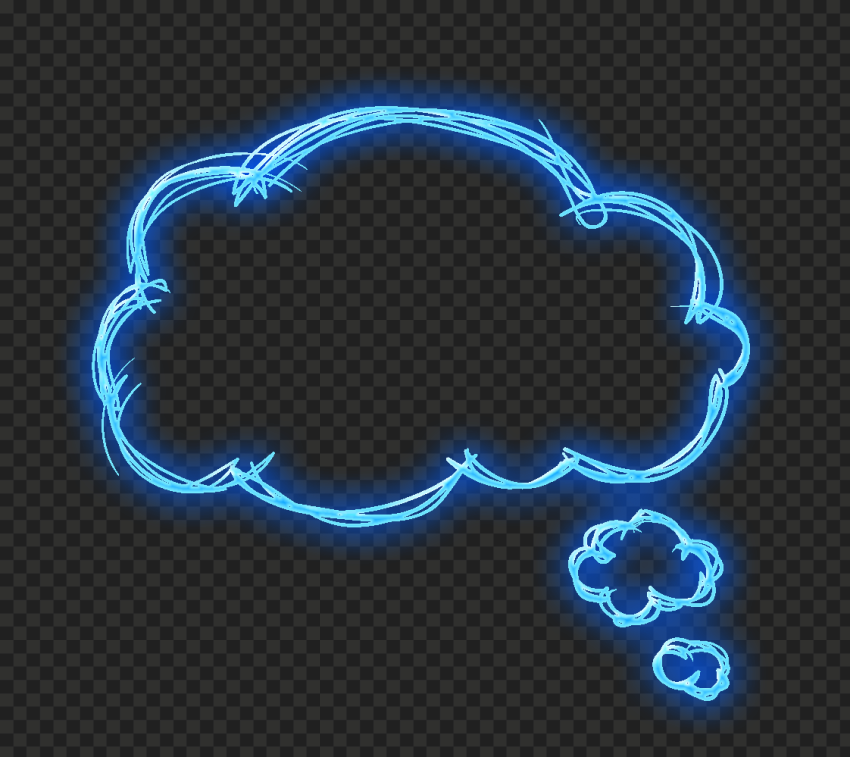 HD Blue Glowing Neon Cloud Sketch PNG | Citypng