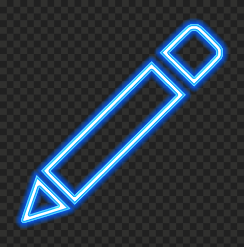 HD Blue Glowing Neon Short Pencil Icon PNG | Citypng