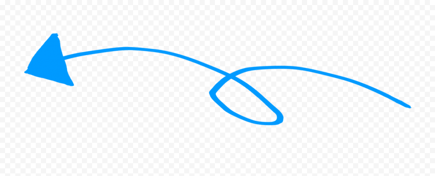 HD Blue Line Art Drawn Arrow Pointing Left PNG | Citypng