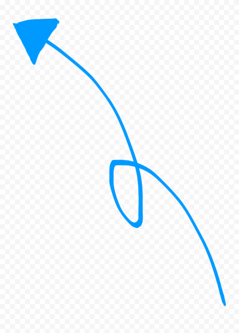 HD Blue Line Art Drawn Arrow Pointing Top Left PNG | Citypng