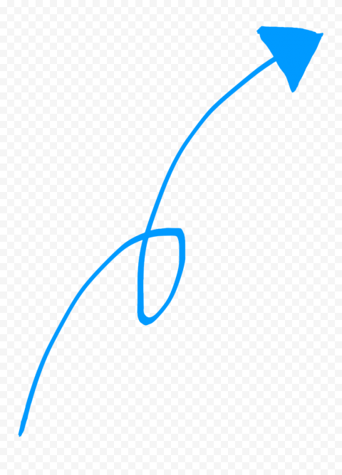HD Blue Line Art Drawn Arrow Pointing Top Right PNG | Citypng