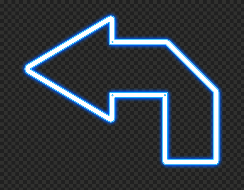 HD Blue Neon Arrow Turn Direction Left Icon PNG | Citypng