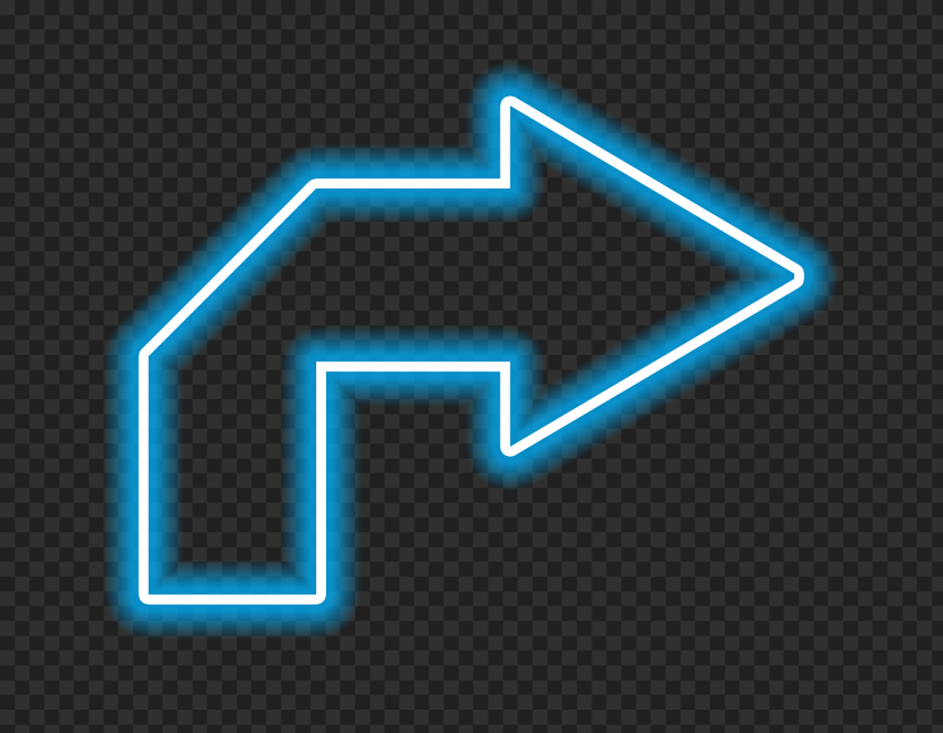 HD Blue Neon Arrow Turn Direction Right Icon PNG | Citypng