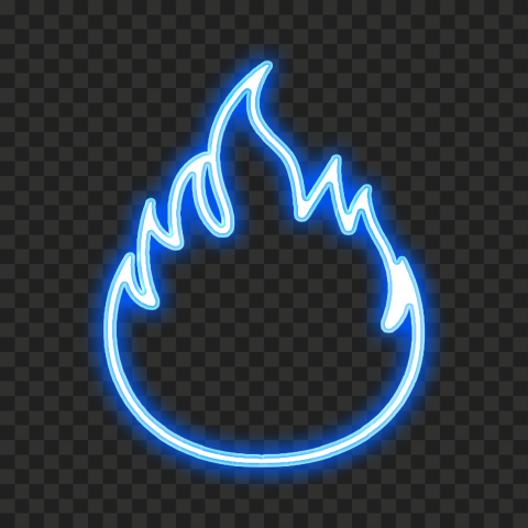 HD Blue Neon Flame Silhouette Icon PNG | Citypng