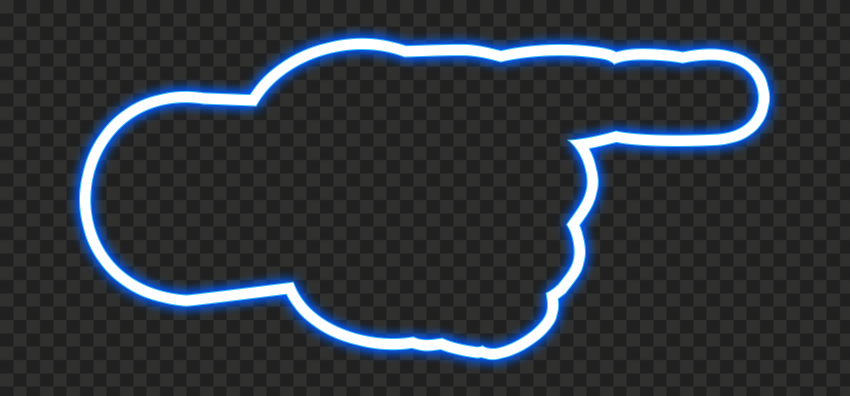 HD Blue Neon Hand Finger Pointing Right PNG | Citypng