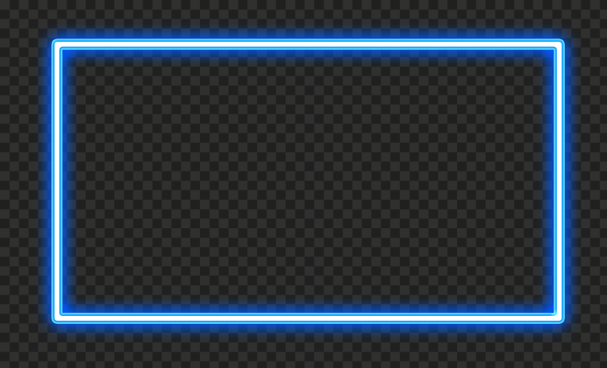 HD Blue Neon Horizontal Frame PNG | Citypng