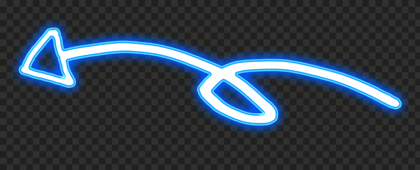 HD Blue Neon Line Hand Drawn Arrow Pointing Left PNG | Citypng