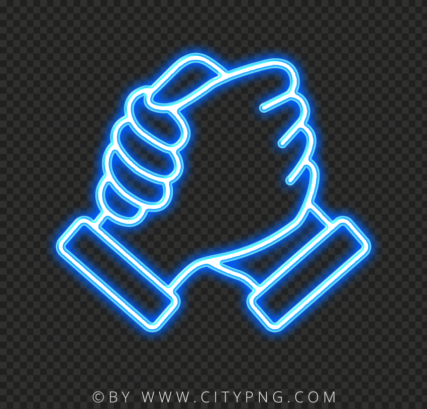 Red Neon Soul Brother Handshake HD PNG | Citypng