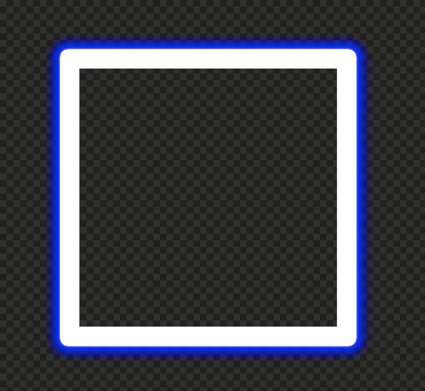 HD Blue Neon Square Frame Border PNG | Citypng