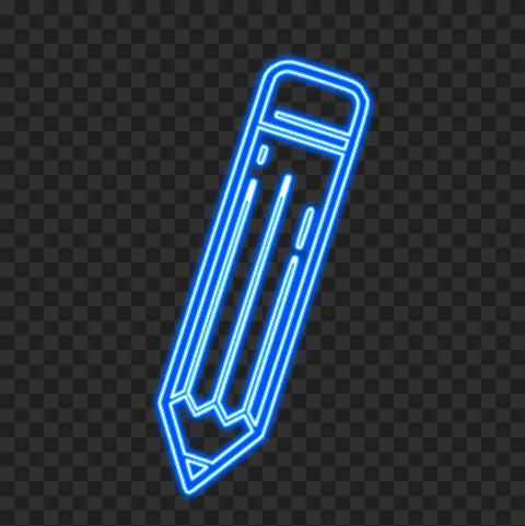 HD Blue Outline Neon Pencil Transparent Background | Citypng