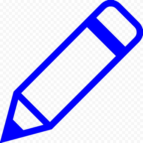 HD Blue Outline Short Pencil Icon PNG | Citypng