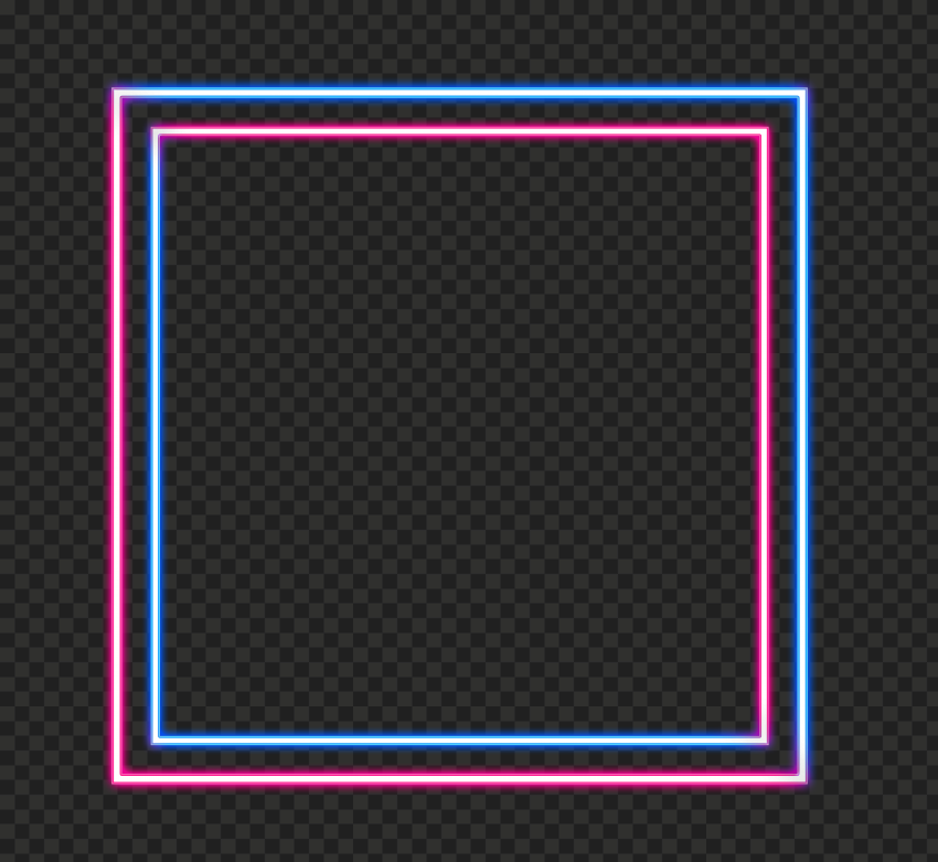 HD Blue Pink Neon Border Frame Transparent Background | Citypng