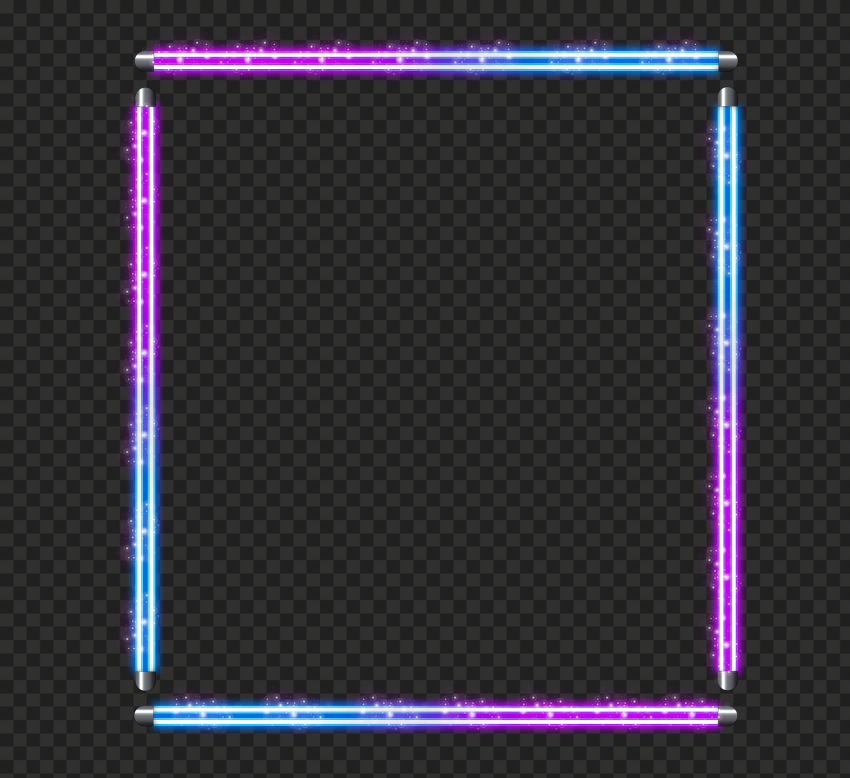 HD Blue & Purple Square Neon Frame PNG | Citypng