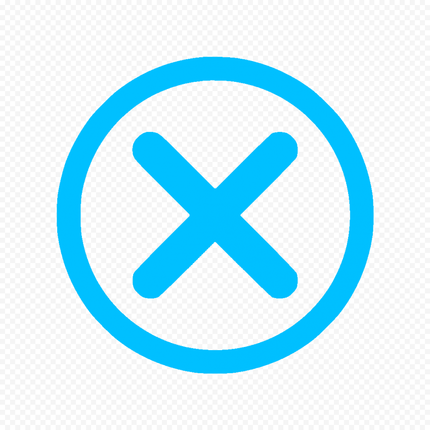 HD Blue Round Close X Logo Icon PNG | Citypng