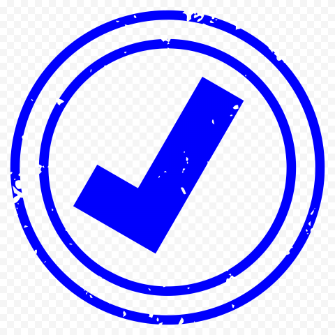 HD Blue Round Yes Tick Check Mark Stamp PNG | Citypng