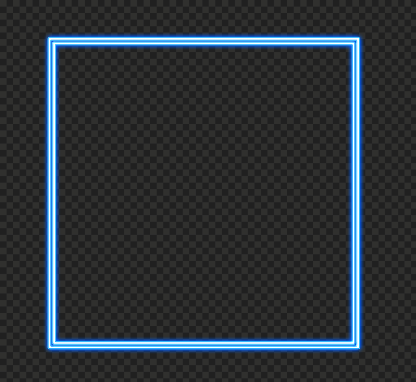 HD Blue Square Neon Border Frame PNG | Citypng