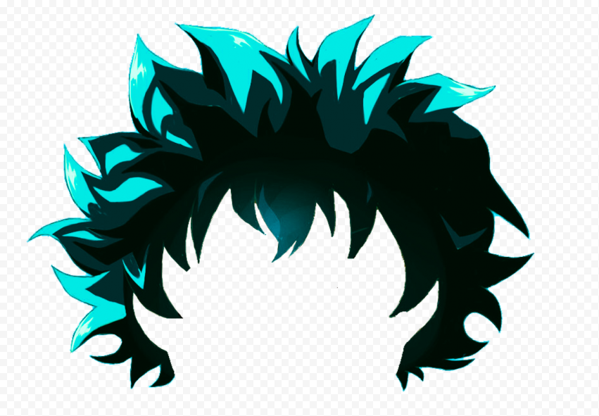 HD Blue Turquoise Anime Boy Hair Transparent PNG | Citypng
