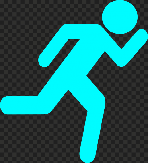 HD Blue Turquoise Stickman Silhouette Running PNG | Citypng