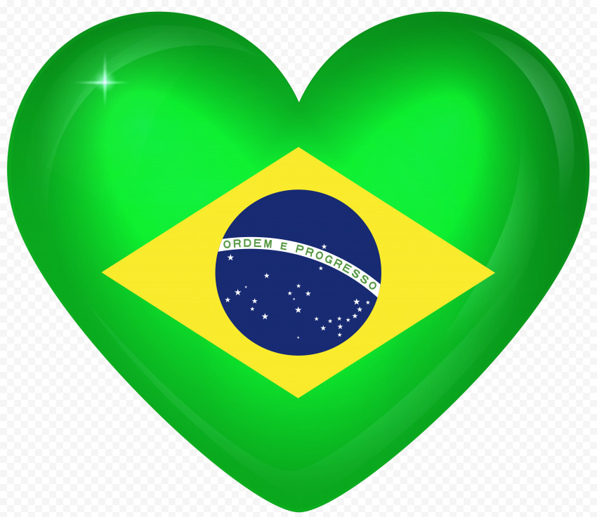 HD Brazil Flag On Heart Shape Transparent PNG | Citypng