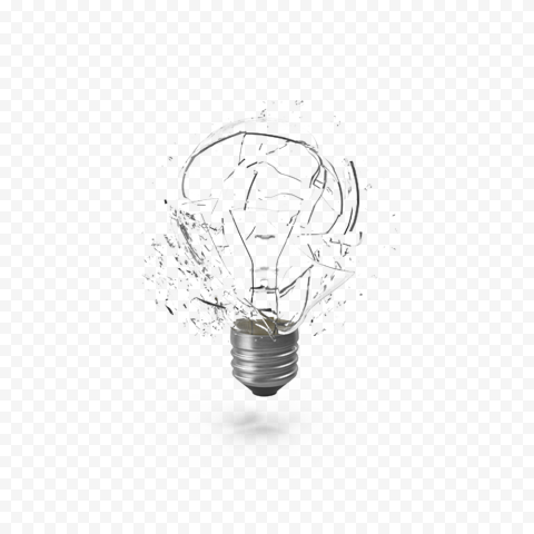 HD Broken Light Bulb Shattered Splash Glass PNG | Citypng
