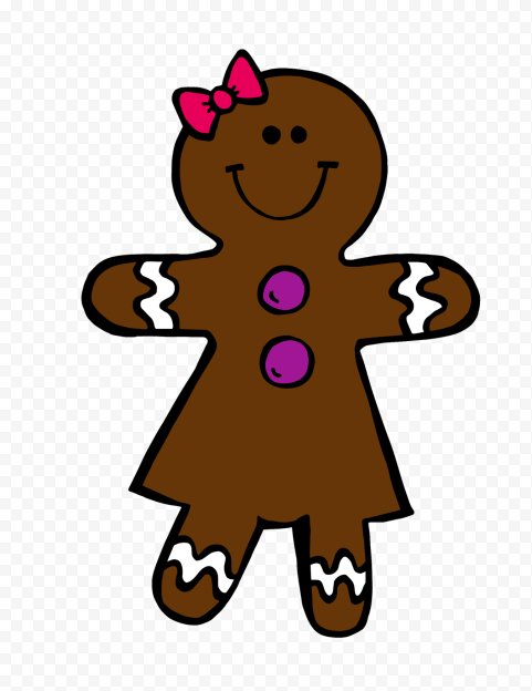 HD Brown Clipart Cartoon Gingerbread Girl PNG | Citypng