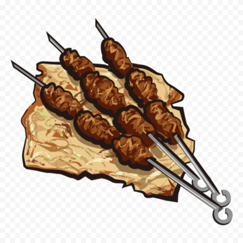 HD Cartoon Beef Liver Meat Kebab PNG | Citypng
