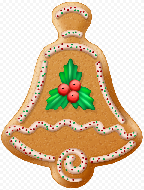 HD Cartoon Christmas Cookie Gingerbread Bell PNG | Citypng