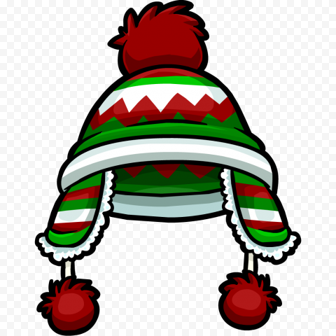 HD Cartoon Christmas Green & Red Bonnet PNG | Citypng