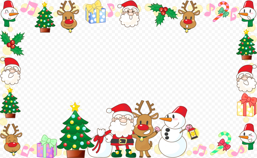 HD Cartoon Christmas Items Frame PNG | Citypng