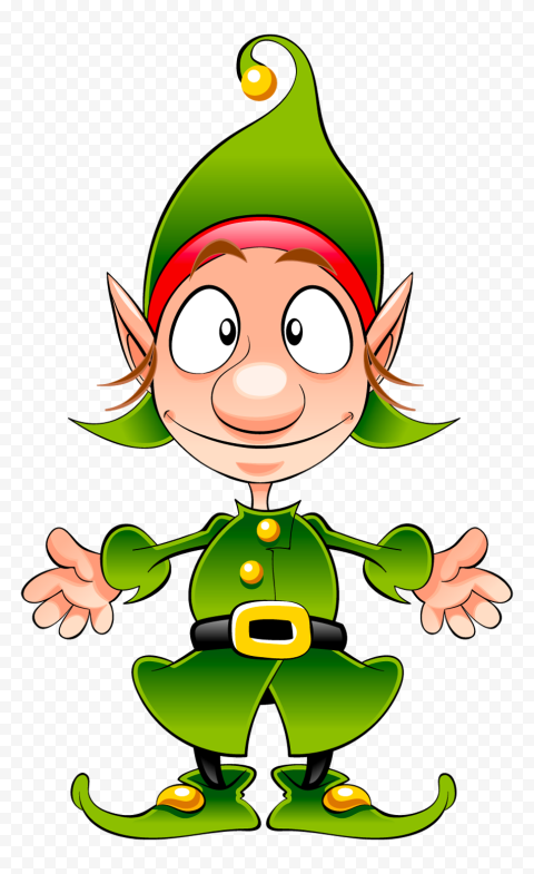 HD Cartoon Clipart Man Wearing Christmas Elf PNG | Citypng