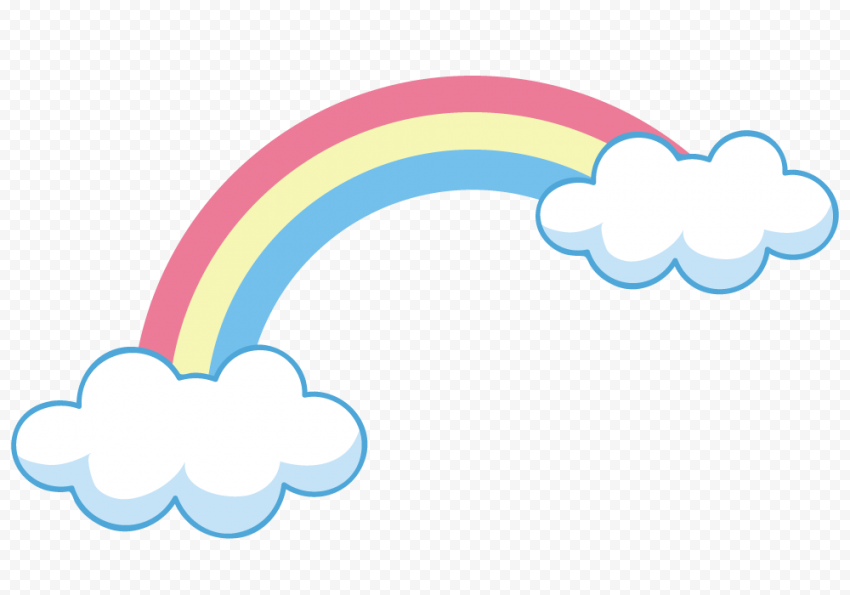 HD Cartoon Clipart Rainbow With Clouds PNG | Citypng