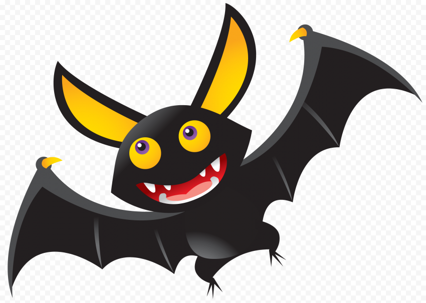 HD Cartoon Cute Smiling Halloween Bat PNG | Citypng
