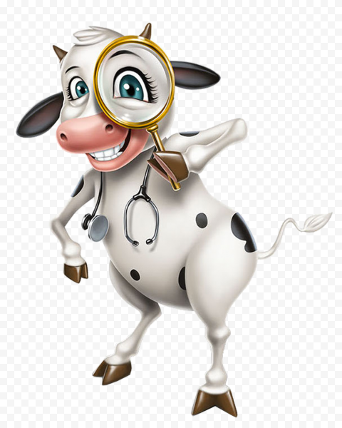 HD Cartoon Doctor Cow Character PNG | Citypng