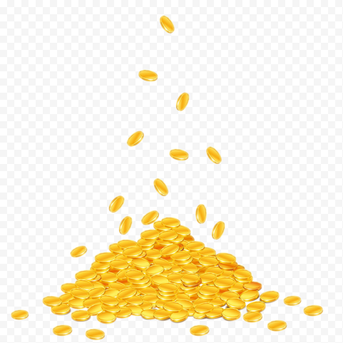 HD Cartoon Gold Falling Coins Transparent PNG | Citypng