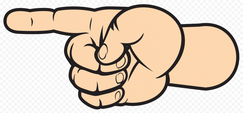 HD Cartoon Hand Finger Direction Arrow To Left PNG | Citypng
