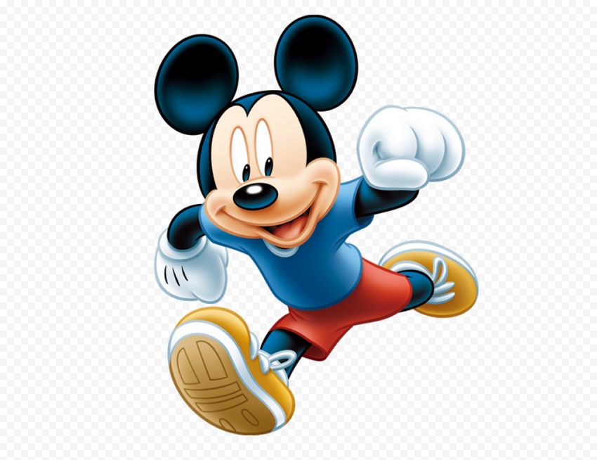 HD Cartoon Illustration Mickey Mouse Running PNG | Citypng