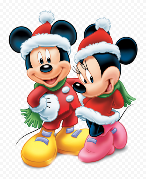 HD Cartoon Mickey & Minnie Mouse Santa Costume PNG | Citypng