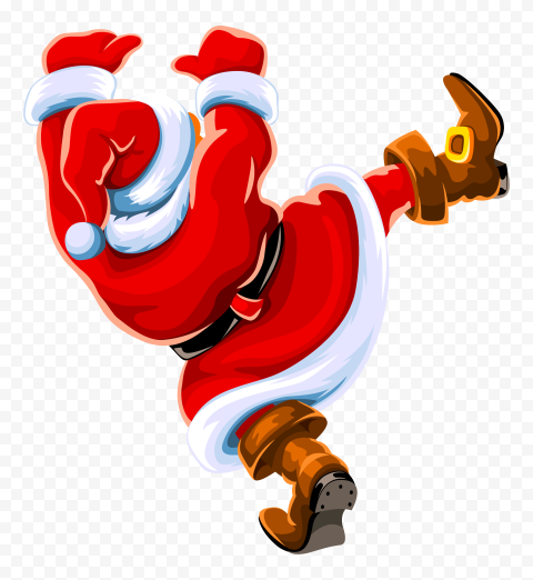 HD Cartoon Santa Claus Climbing Chimney PNG | Citypng