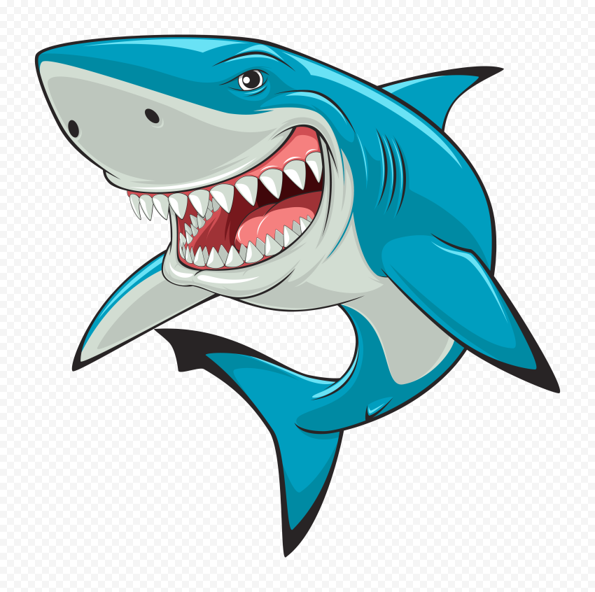 HD Cartoon Smiling Shark Character PNG | Citypng