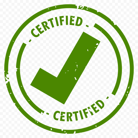 HD Certified Green Round Stamp With Tick Mark PNG | Citypng