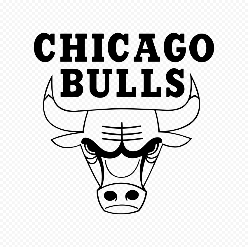 HD Chicago Bulls Black Outline Logo PNG | Citypng
