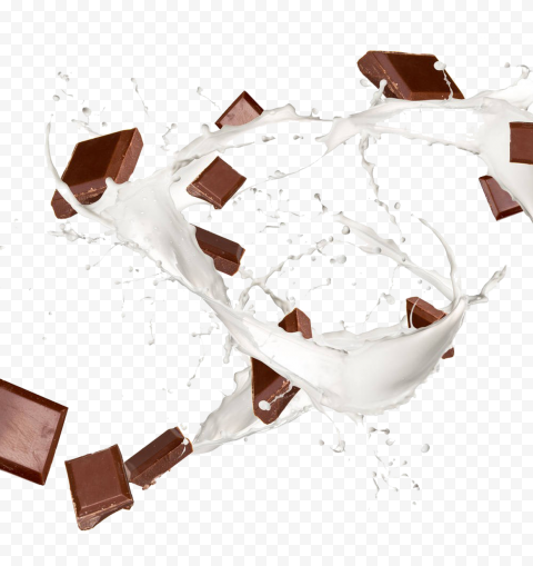 HD Chocolate Bars With Milk Splash PNG | Citypng