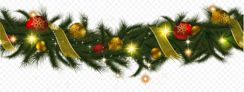 HD Christmas Garland Illustration Decoration PNG | Citypng